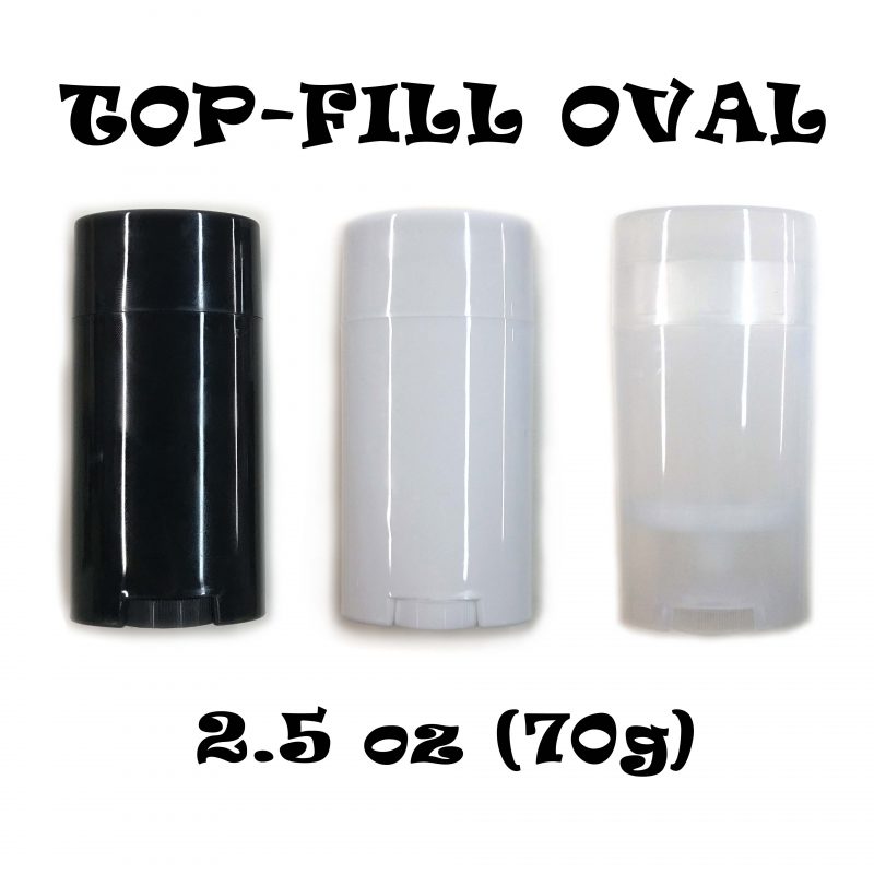 Empty Deodorant Container - (Black) Cylinder Style, Translucent Plastic ...